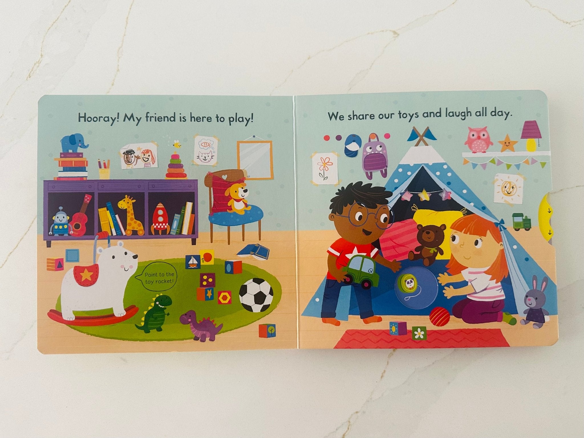 Busy Friends: Push Pull and Slide book – Wondertivity